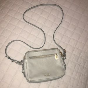 Bags | Fossil Blue Leather Crossbody Bag | Poshmark